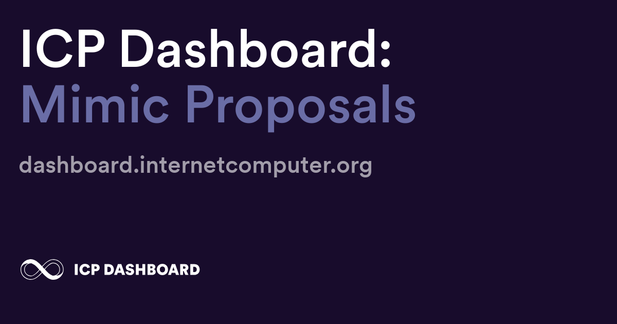 ICGhost Proposals - ICP Dashboard