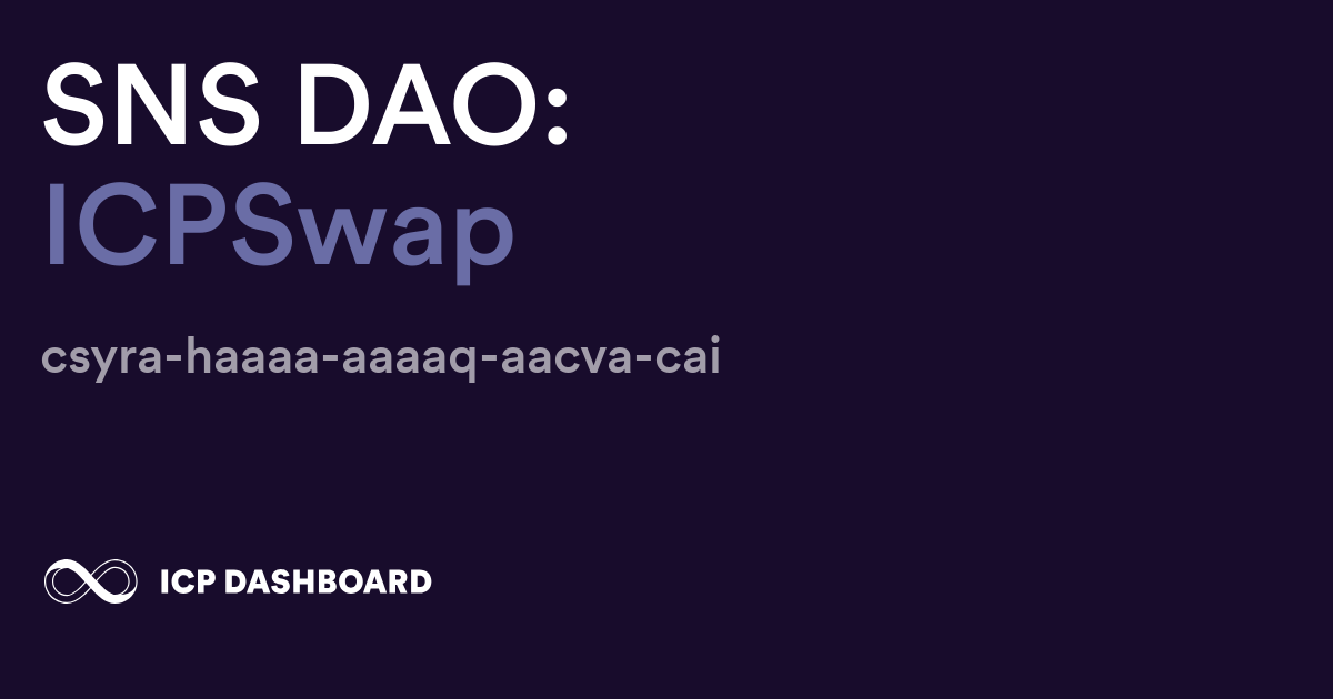 SNS DAO: ICPSwap - ICP Dashboard