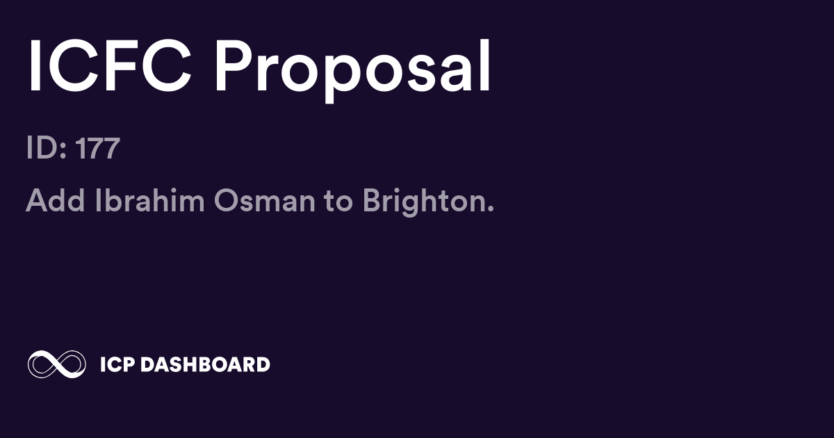 OpenFPL Proposal: 177 - ICP Dashboard