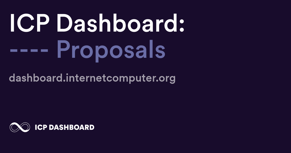 formerly known as CYCLES-TRANSFER-STATION) Proposals - ICP Dashboard