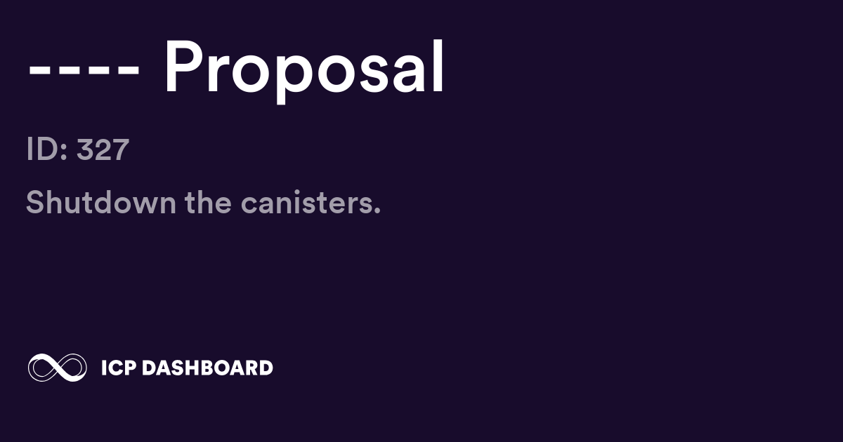 formerly known as CYCLES-TRANSFER-STATION) Proposal: 327 - ICP Dashboard