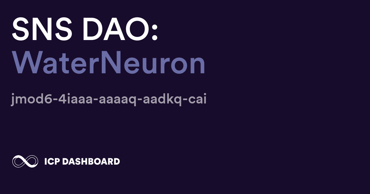 SNS DAO: WaterNeuron - ICP Dashboard