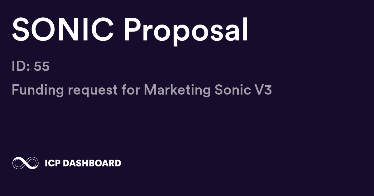 SONIC Proposal: 55 - ICP Dashboard